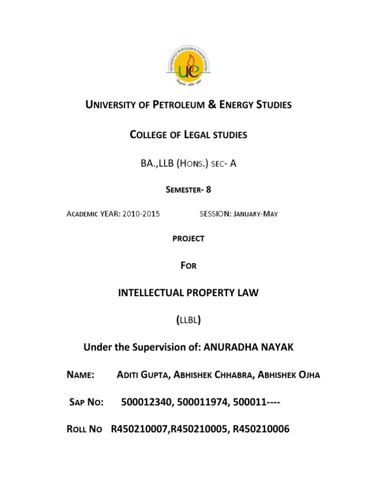 Ipr Project | PDF | Trademark | Black Pepper