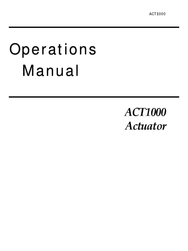 ACT1000 User Manual | PDF | Electric Motor | Mechanical Engineering