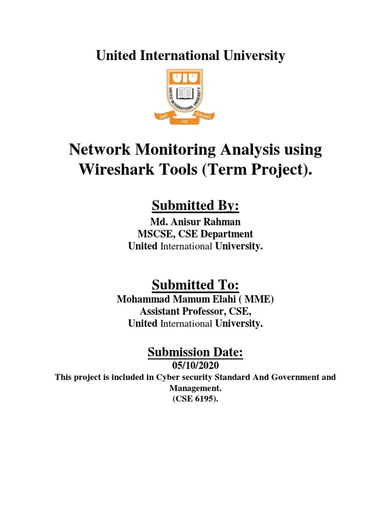 Network Monitoring Analysis Using Wireshark Tools (Term Project) | PDF ...