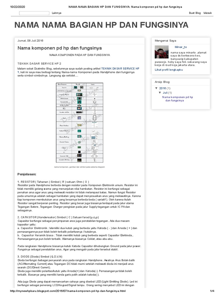 NAMA NAMA BAGIAN HP DAN FUNGSINYA - Nama Komponen PD HP Dan Fungsinya | PDF