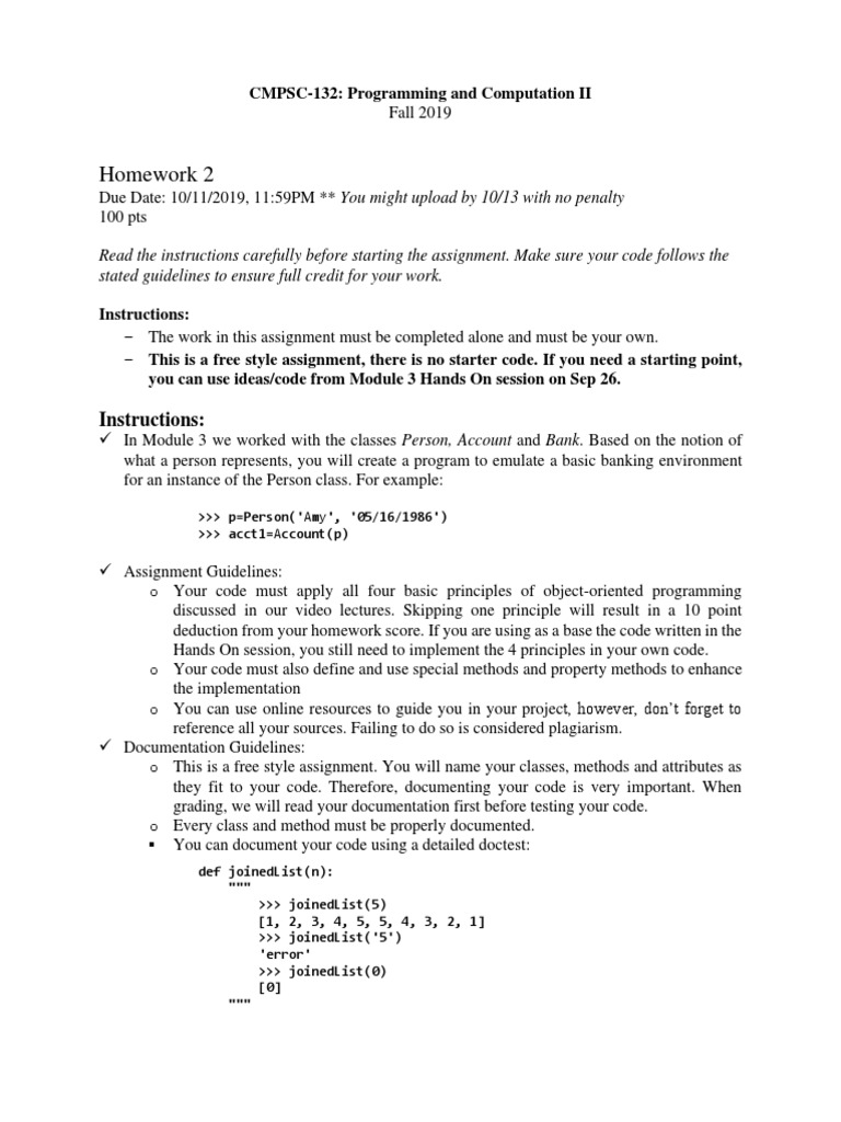 HW2 PDF | PDF | Class (Computer Programming) | Computer Programming