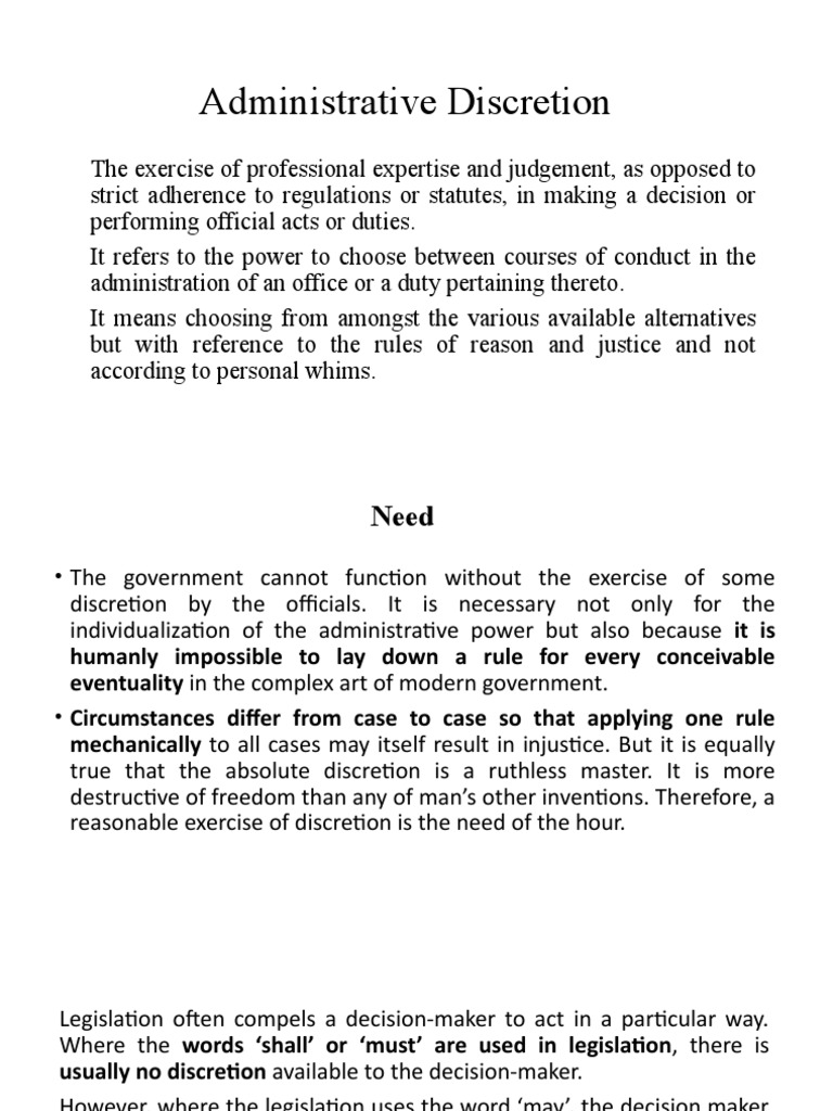 Understanding Administrative Discretion | PDF | Discretion | Justice