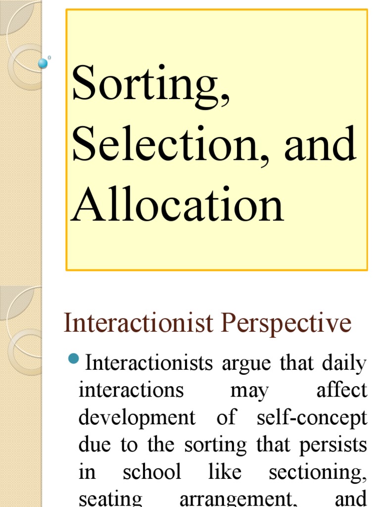 Sorting Selection And Allocation Pdf