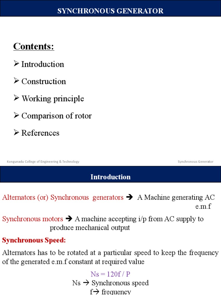 Synchronous Generator Guide | PDF | Electric Motor | Machines