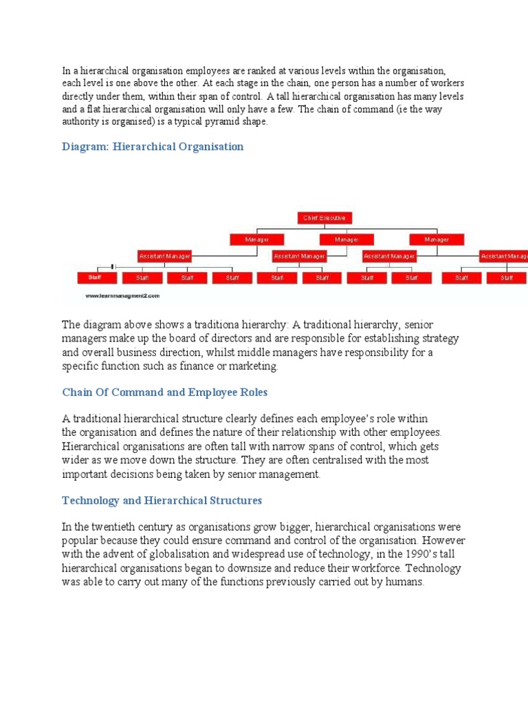 Diagram: Hierarchical Organisation | Download Free PDF | Hierarchy | Policy