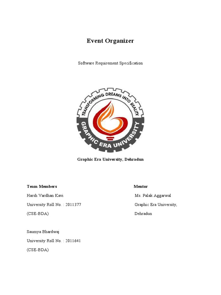 Event Management Made Easy: A Software Requirements Specification for a Web-Based Event ...