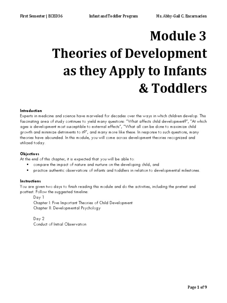 Module 3 Theories of Development PDF | PDF | Developmental Psychology ...