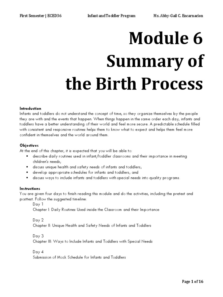 Infant and Toddler Classroom Routines | PDF | Caregiver | Infants