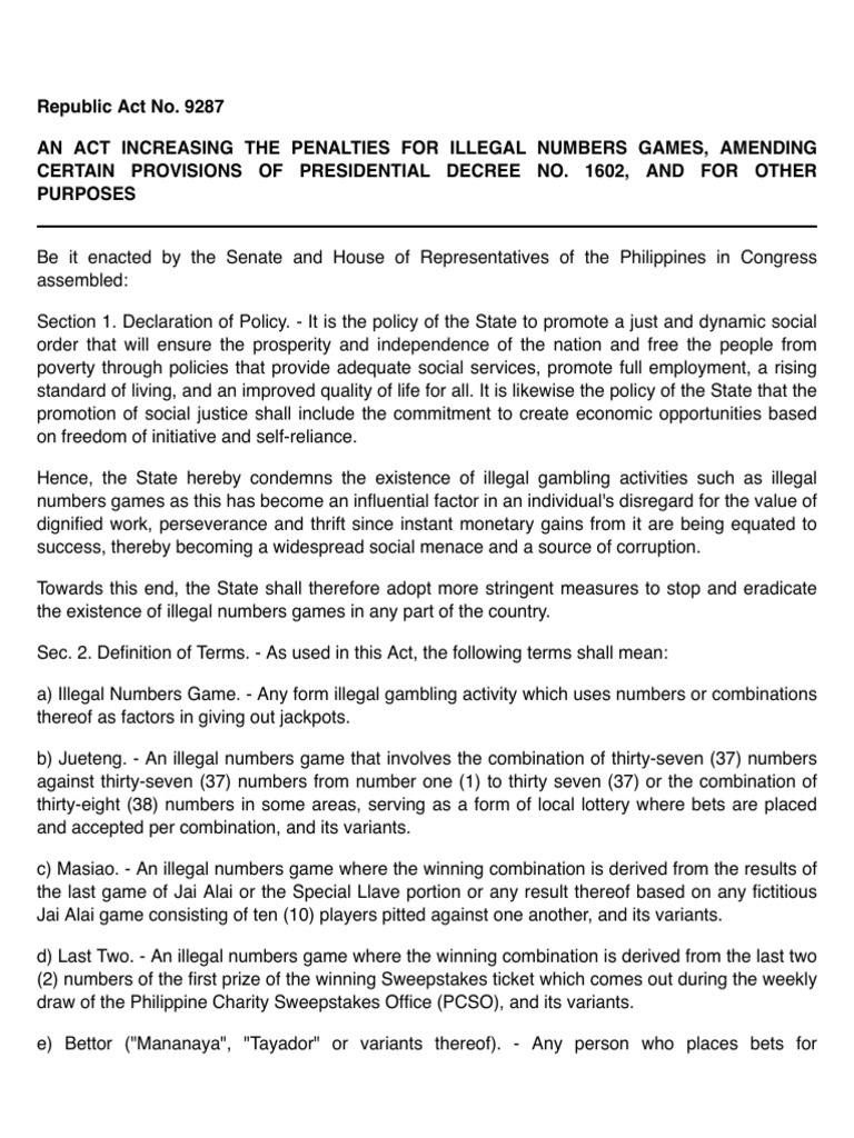 RA Republic Act No. 9287 | PDF | Crime & Violence | Crime Thriller