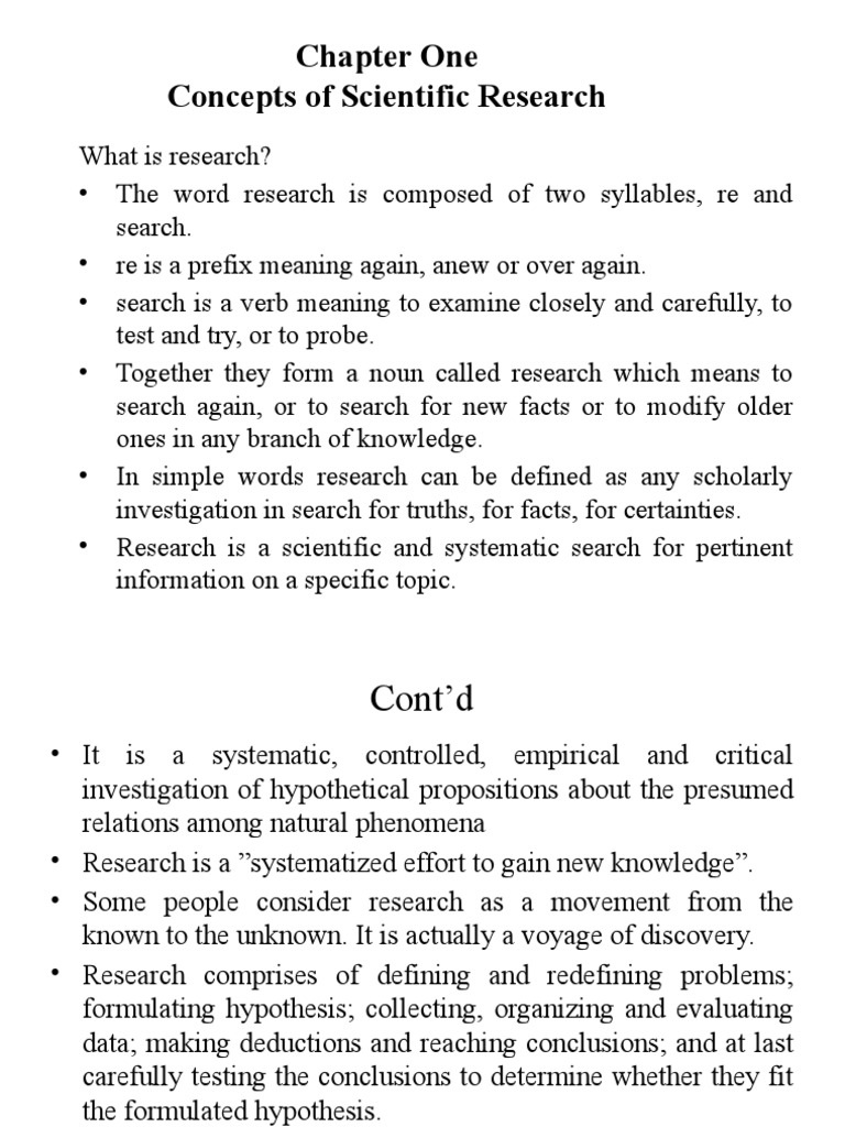 Chapter One | PDF | Hypothesis | Inquiry