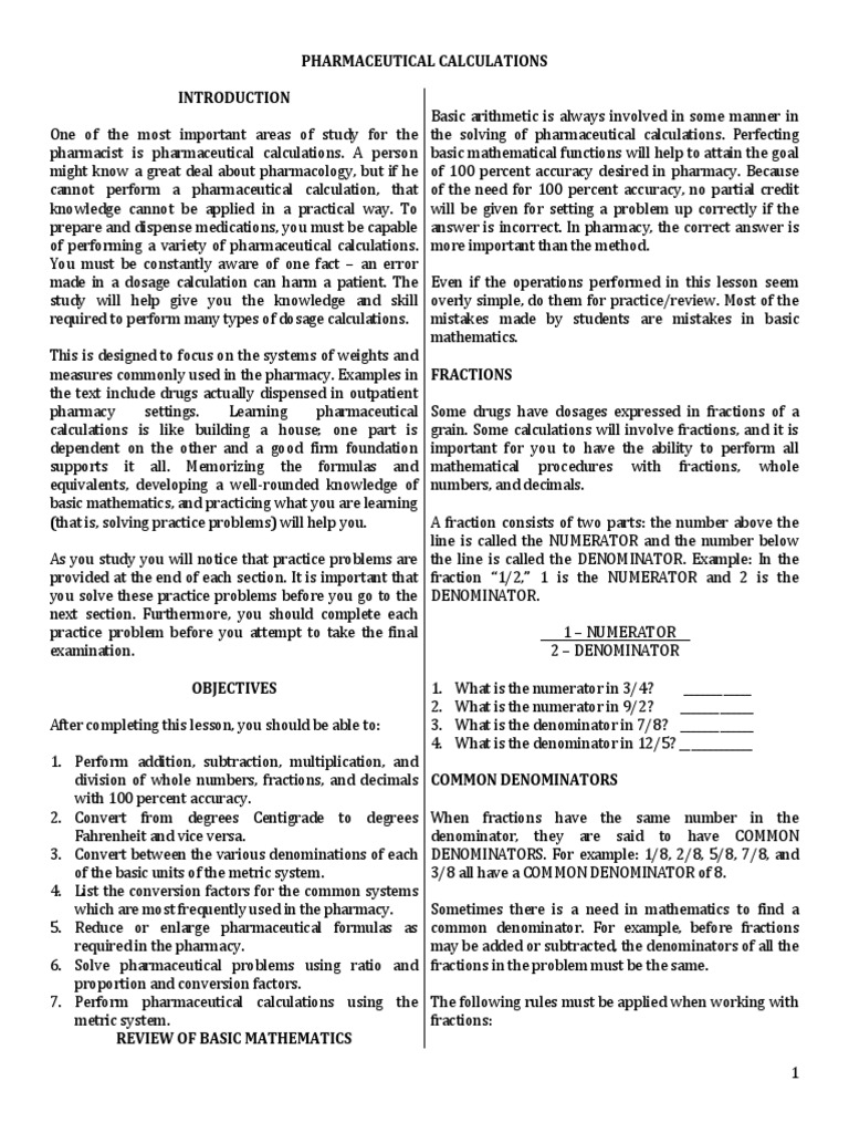 Pharmacy 2 Notes 3 | PDF | Fraction (Mathematics) | Pharmacy