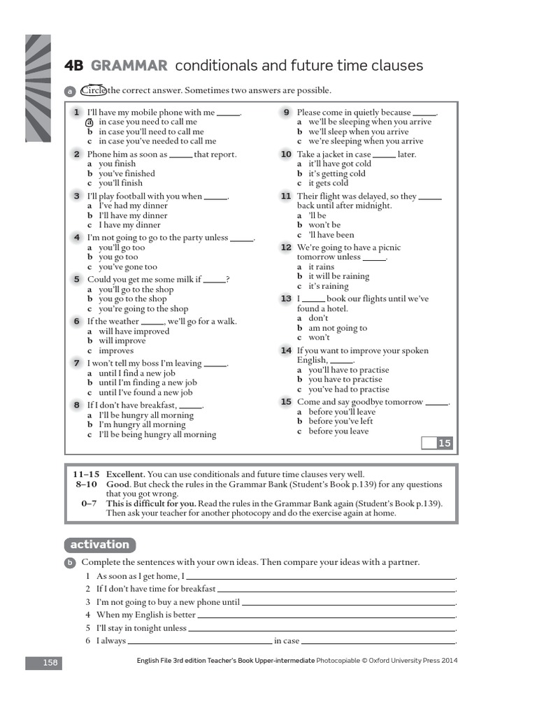 4B - Grammar Conditionals and Future Time Clauses | PDF