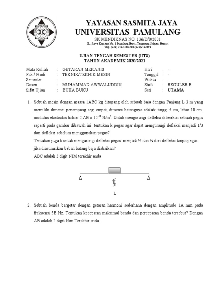 SOAL UTS Reg B | PDF
