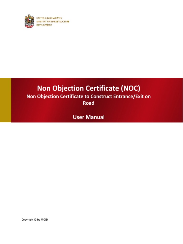 Non Objection Certificate (NOC) : User Manual | PDF | Road | Copyright