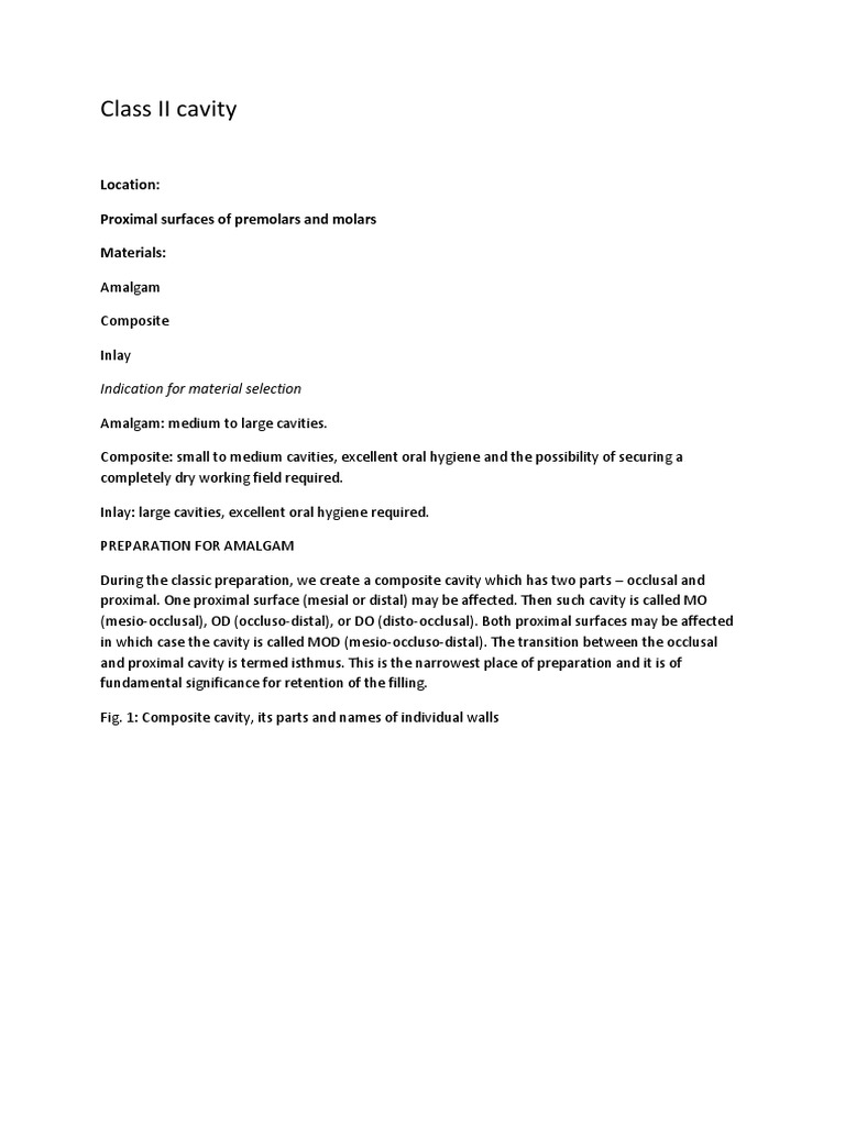 Preparation and Materials for Class II Cavities: A Comprehensive Guide ...