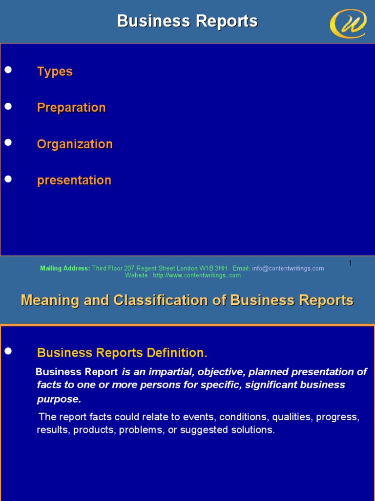 Business Report Types & Organization | PDF | Cognitive Science | Business