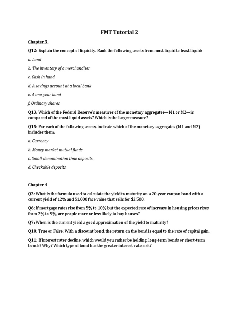 FMT Tutorial 2 | PDF | Margin (Finance) | Bonds (Finance)