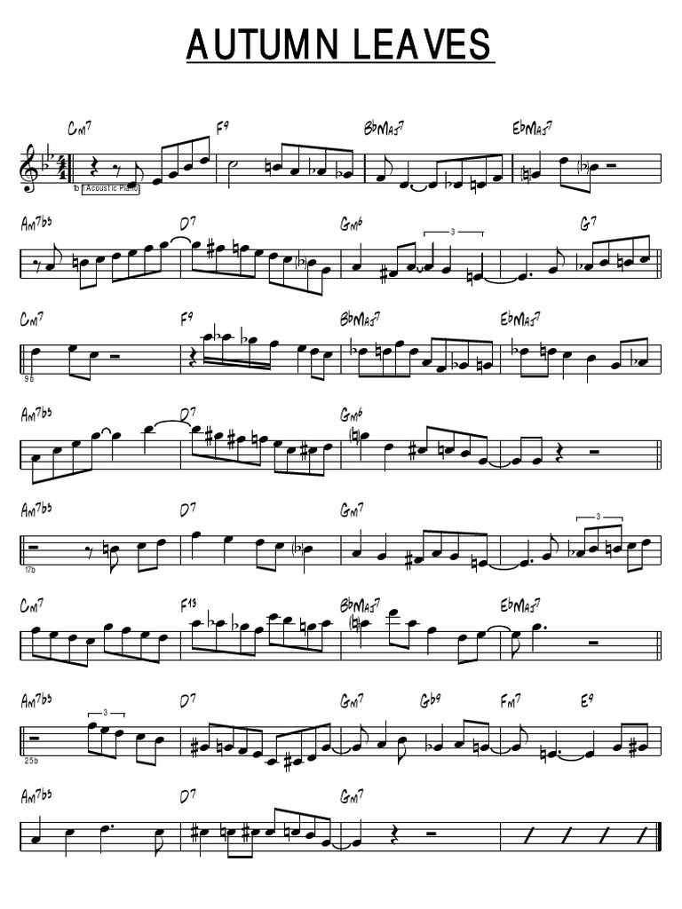 Autumn Leaves - Scale+chords | PDF