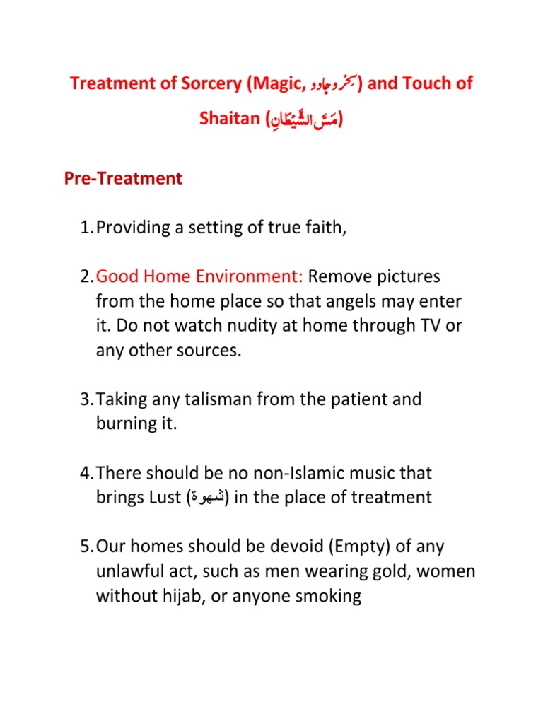 Treatment of Sihr and Evily Eye | PDF | Medieval Arabic Texts ...