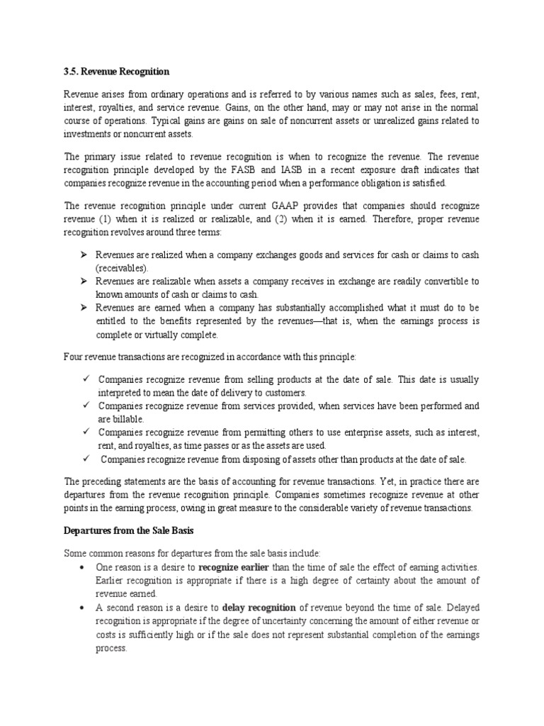 Guidelines for Revenue Recognition: Analyzing When Revenue is Realized ...