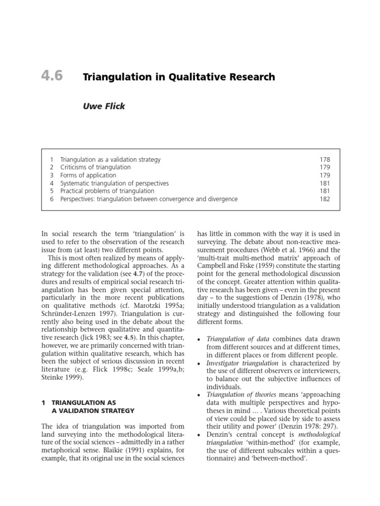 4.6 Triangulation | PDF | Qualitative Research | Theory