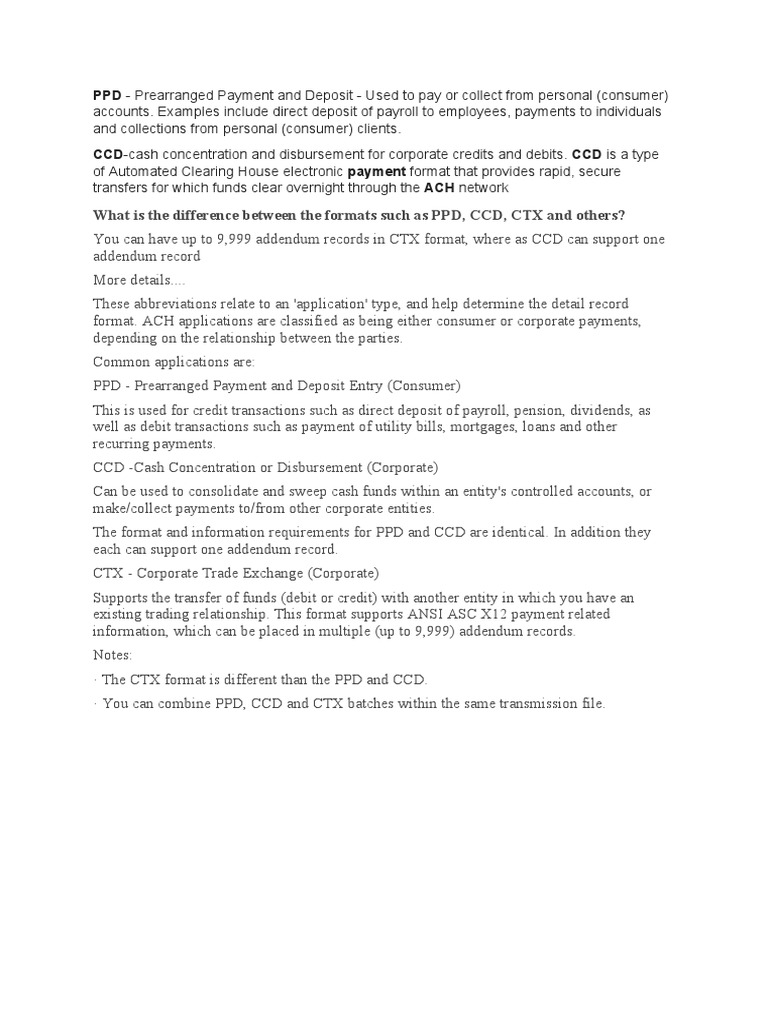 What Is The Difference Between The Formats Such As PPD, CCD, CTX and ...