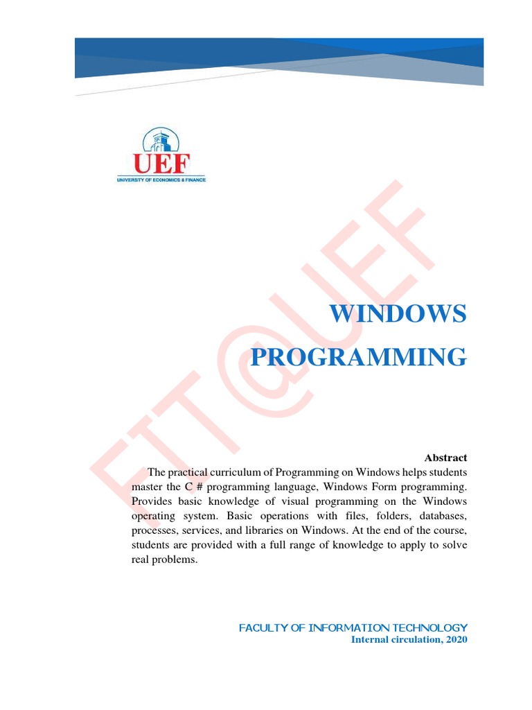 (GTTH - Lab3) - Lap-Trình-Windows (Cont) | PDF | Computer Programming | C Sharp (Programming ...