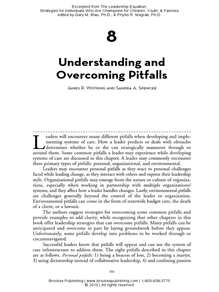 Understanding and Overcoming Pitfalls: Personal Pitfalls: 1) Being A ... Understanding and Overcoming Pitfalls: Personal Pitfalls: 1) Being A ...