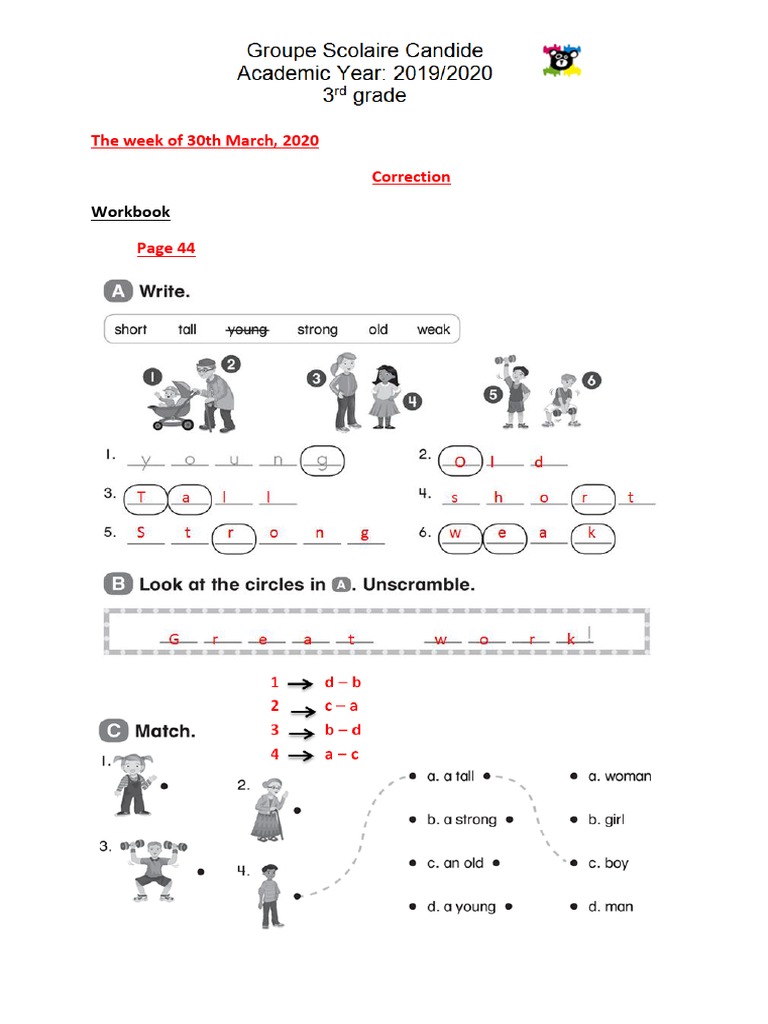 The Week of 30th March, 2020 Correction: Workbook | PDF