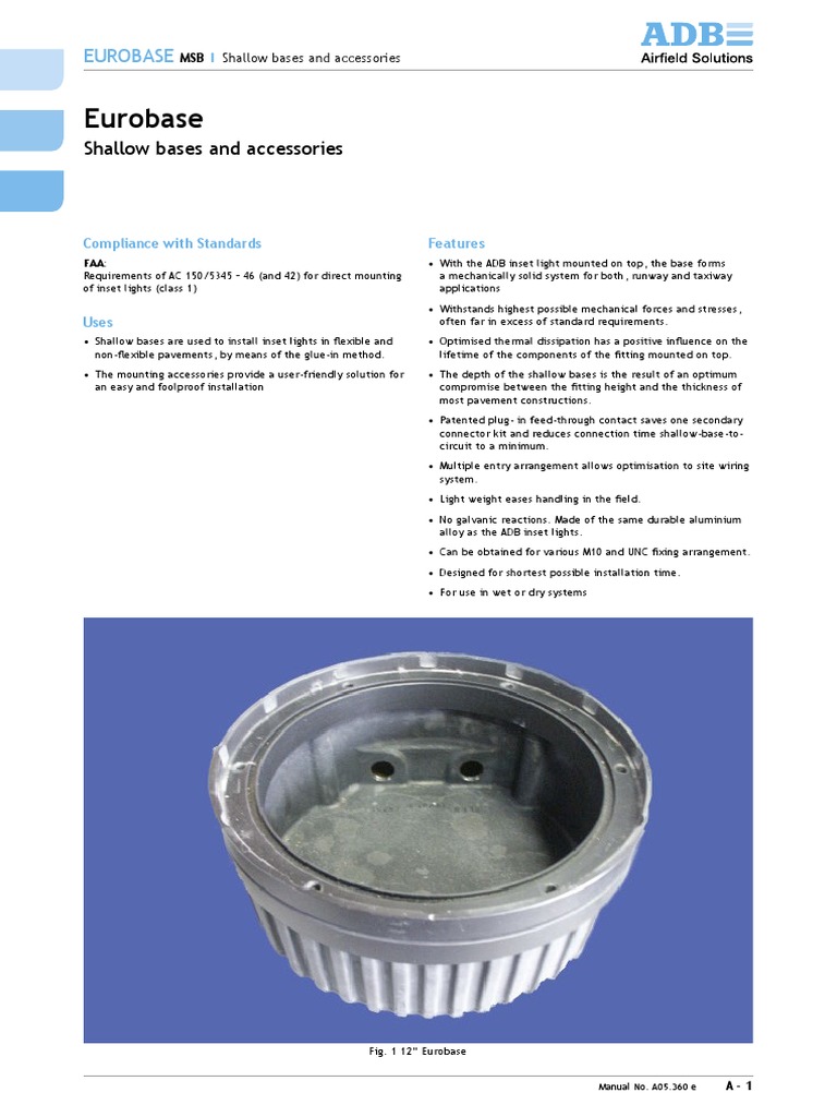 Eurobase: Shallow Bases and Accessories | PDF | Electrical Connector ...
