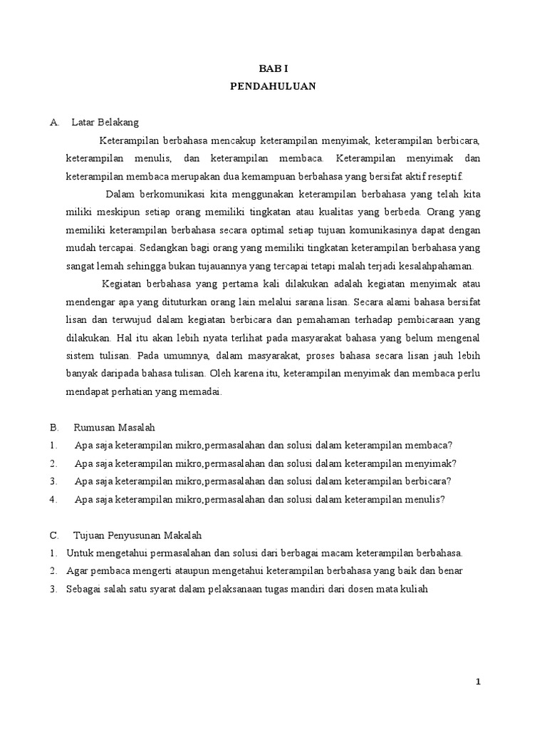 Makalah Keterampilan Berbahasa | PDF | Karier & Perkembangan