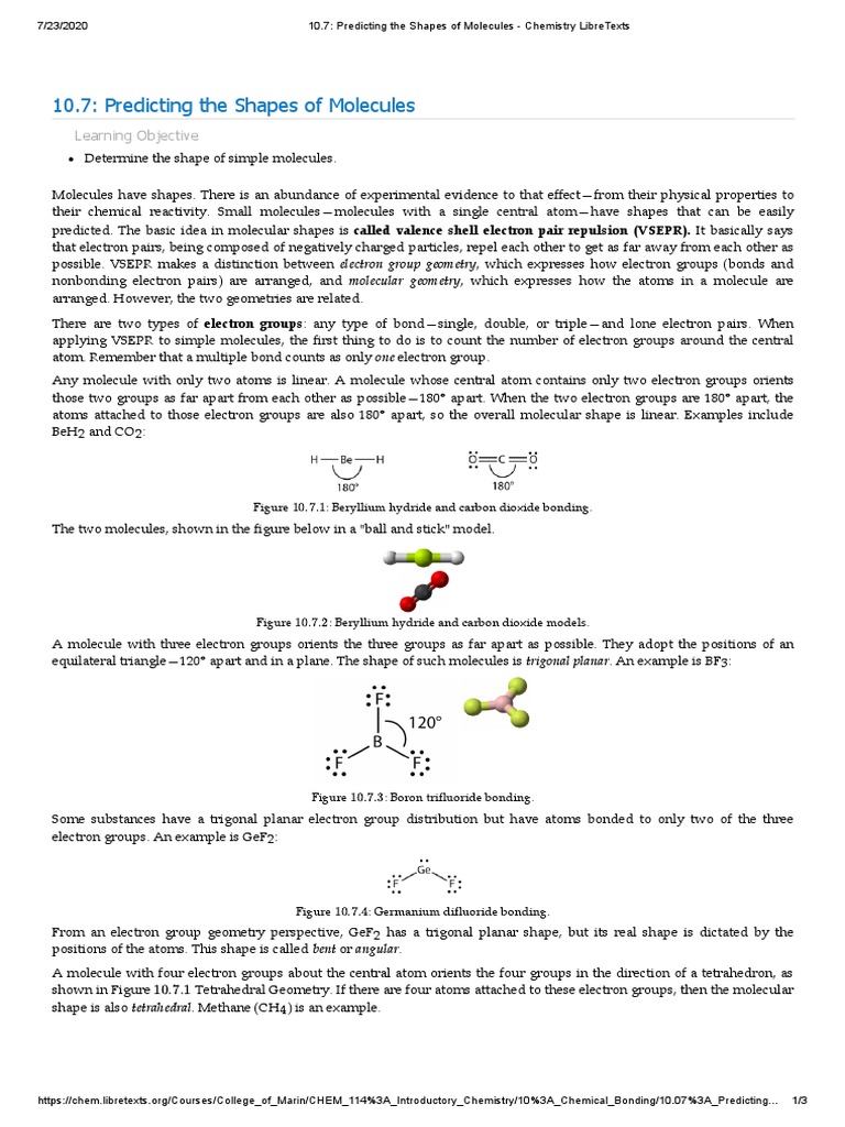 Molecular Shape Prediction Guide | PDF | Molecules | Atomic Physics