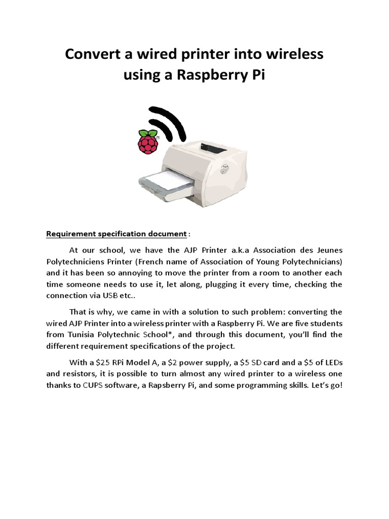 Convert Wired Printer to Wireless with RPi | PDF | Computers