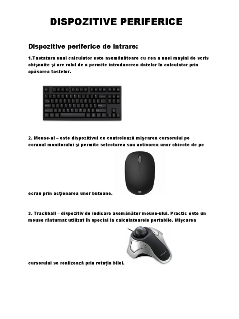 Dispozitive Periferice de Intrare | PDF