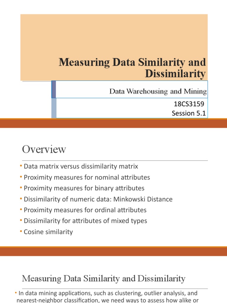 Session-5.1-Measuring Data Similarity and Dissimilarity - Part-1 | PDF ...