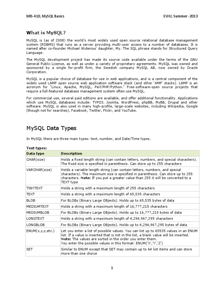 MySQL PDF | PDF