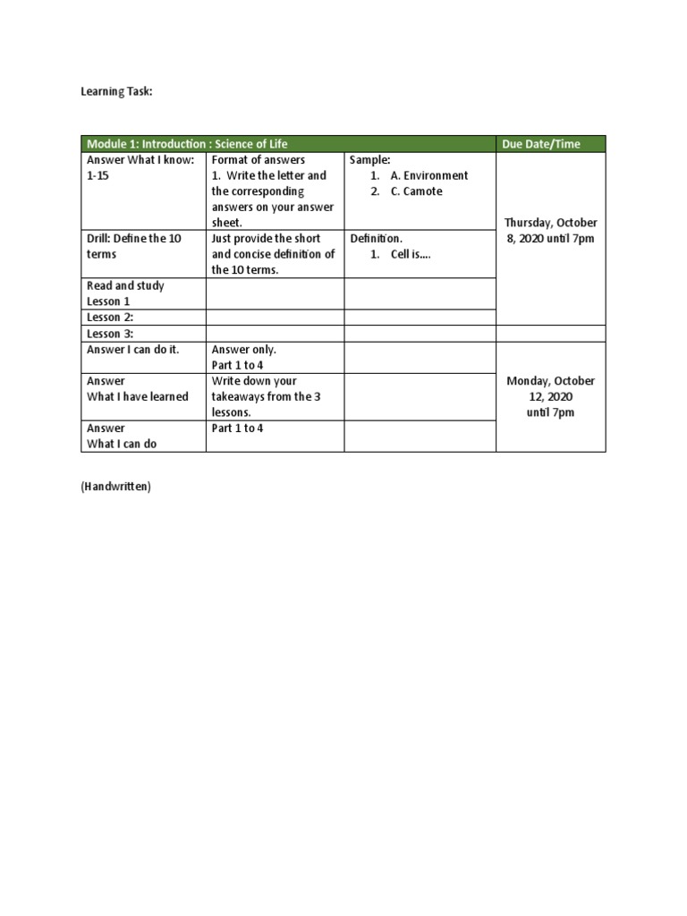 Learning Task For Module 1 | PDF