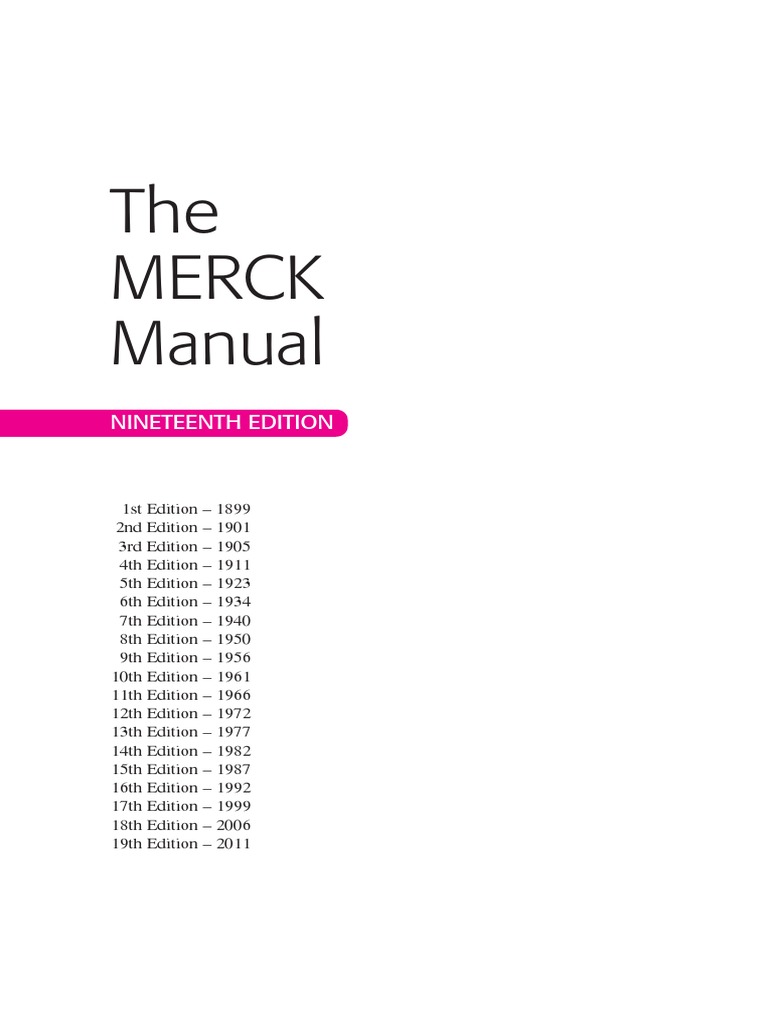 The Merck Manual: Nineteenth Edition | PDF