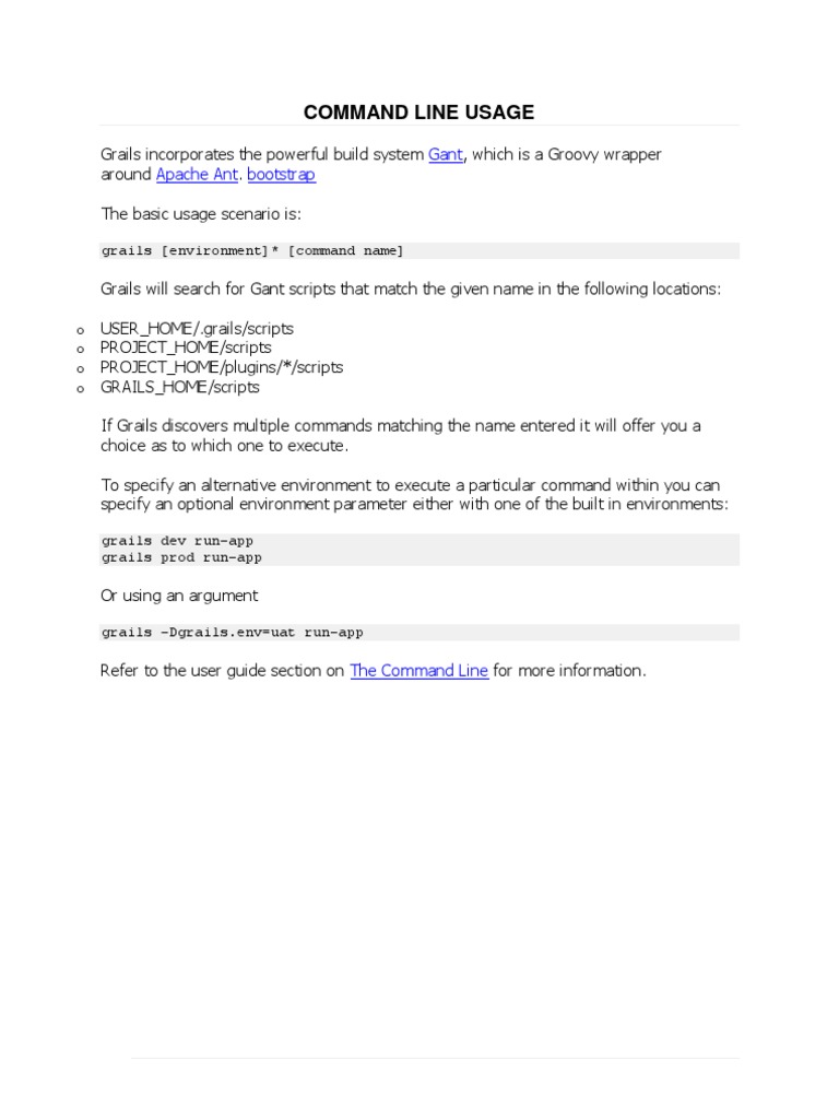 Grails Command Main | Download Free PDF | Plug In (Computing) | Command Line Interface