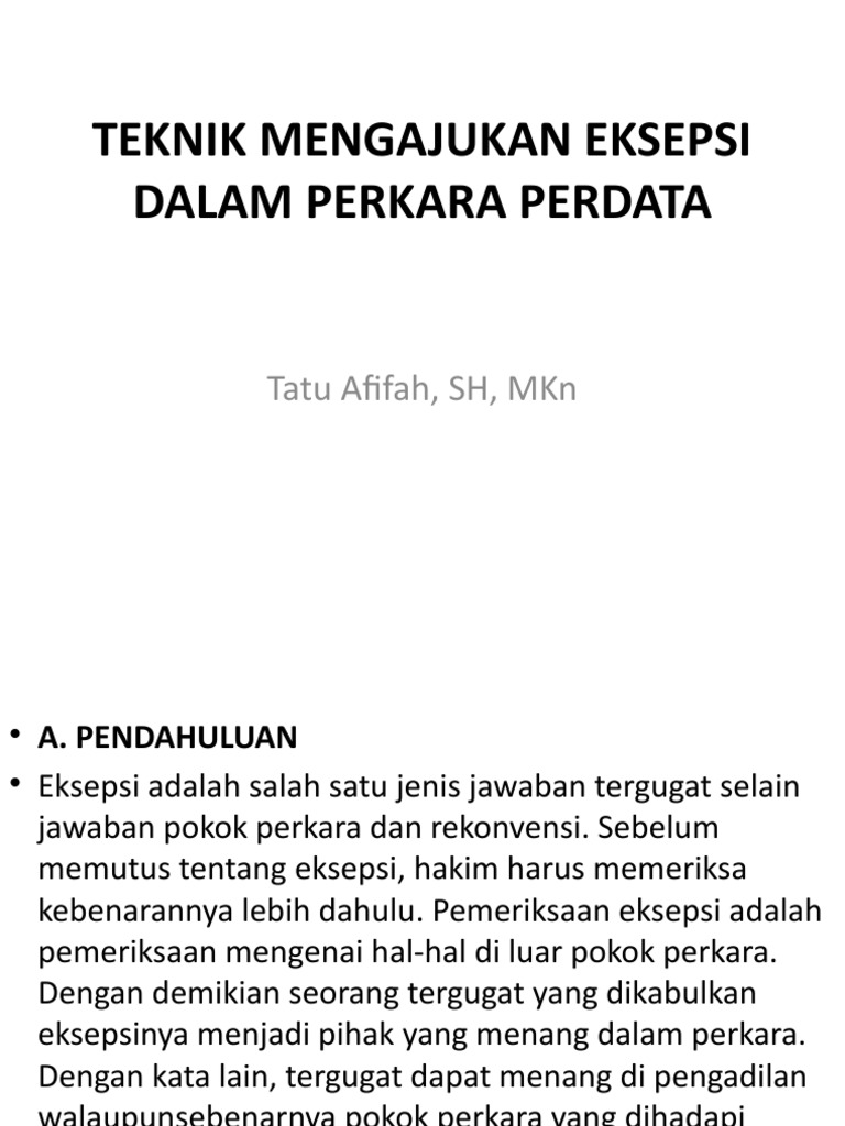 Eksepsi | PDF