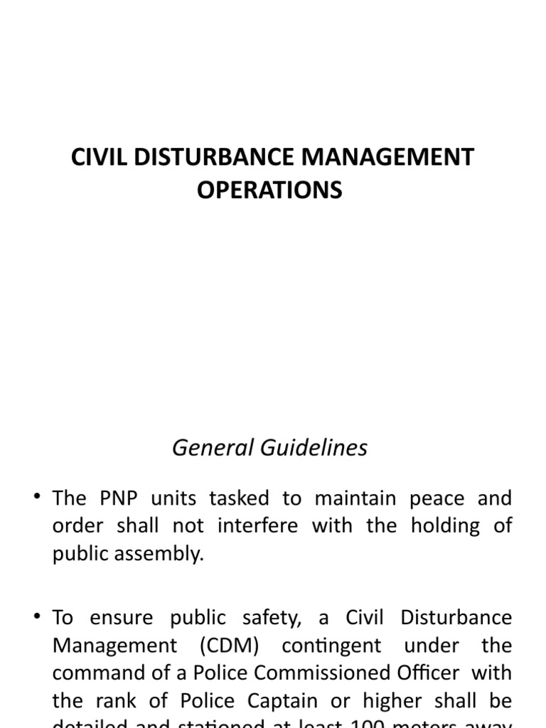 Civil Disturbance Management Operations | PDF | Police | Arrest