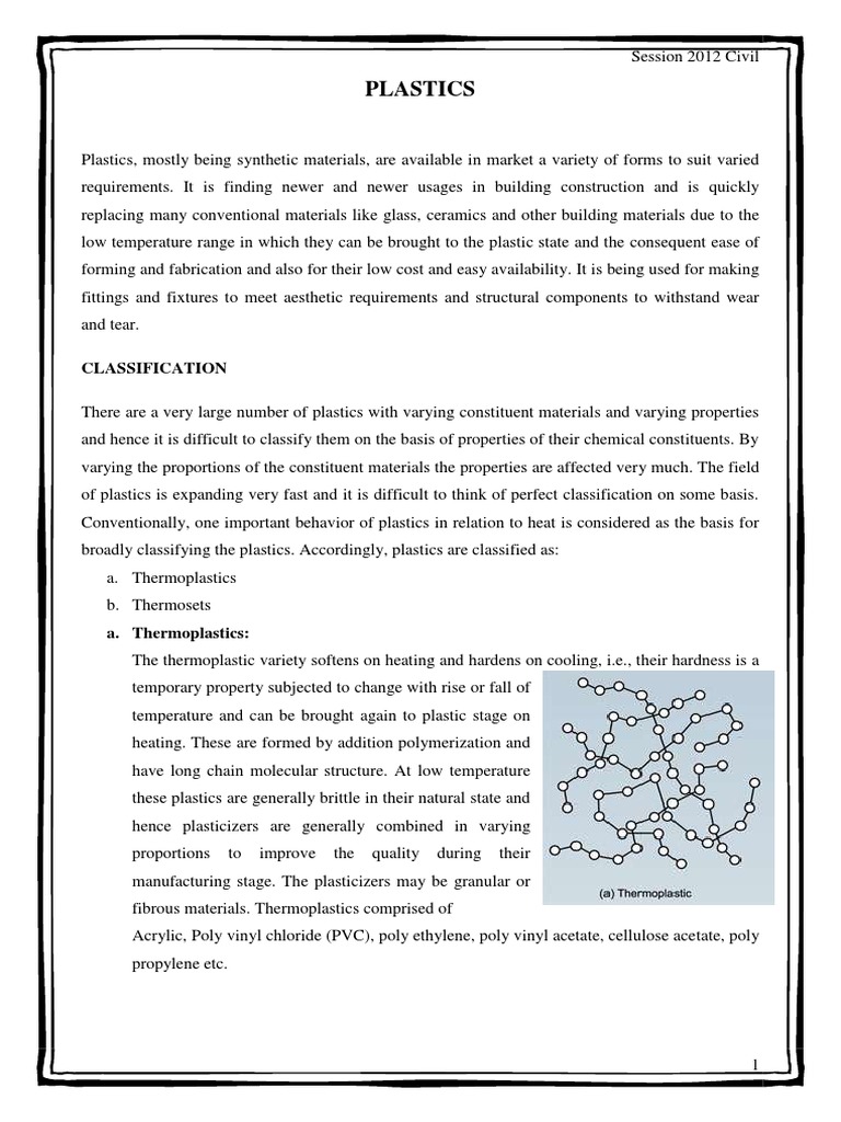 Plastics: Classification | PDF | Thermoplastic | Plastic