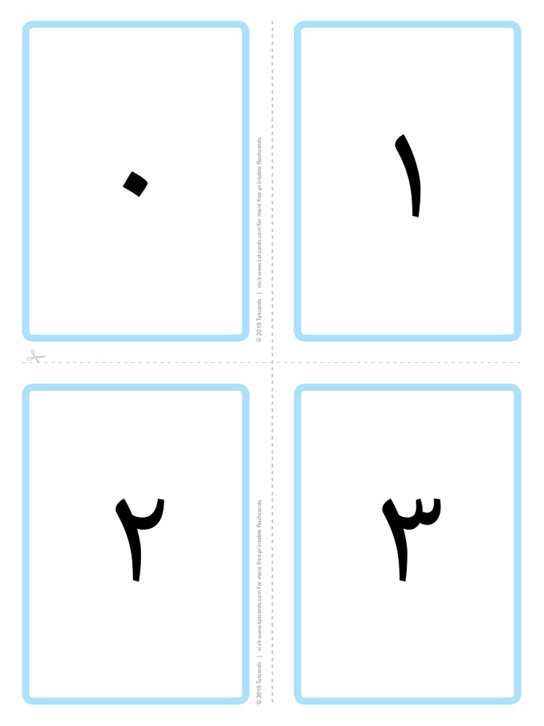 Free Arabic Number Flashcards Numbers | PDF | Learning | Behavior ...