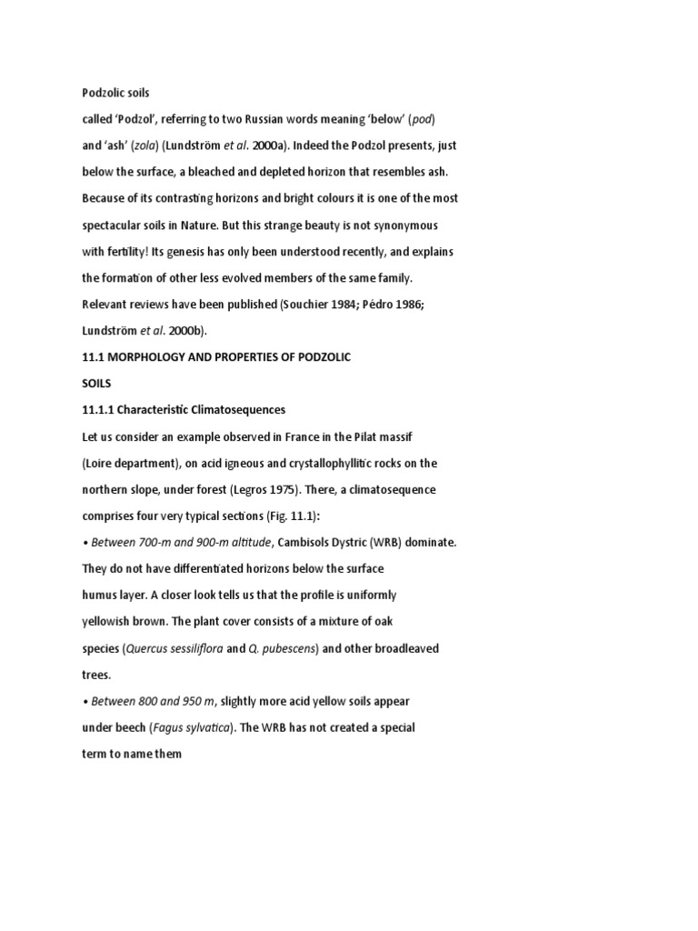 The Morphology, Properties, and Formation of Podzolic Soils | PDF