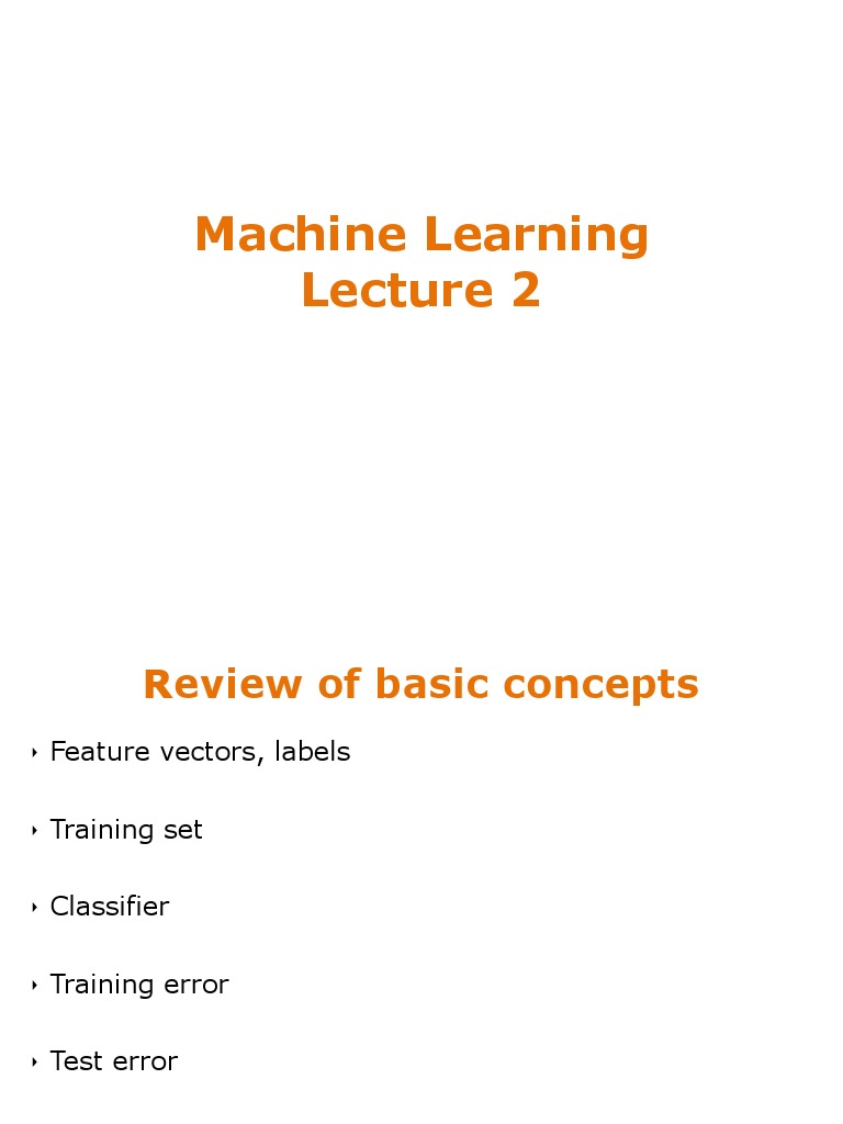 ML Lecture 2: Linear Classifiers and the Perceptron Algorithm | PDF | Statistical Classification ...