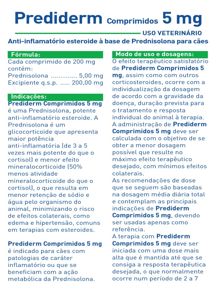 Prediderm - Bula 5 MG | PDF | Inflamação | Corticosteroide