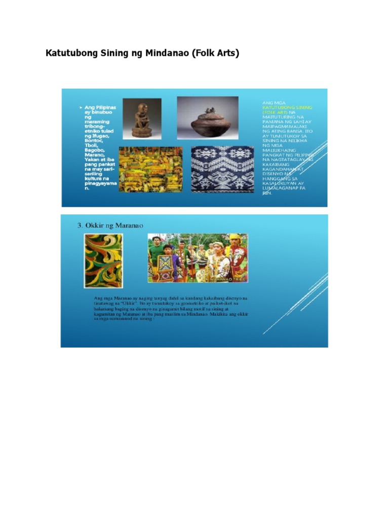 Katutubong Sining NG Mindanao | PDF