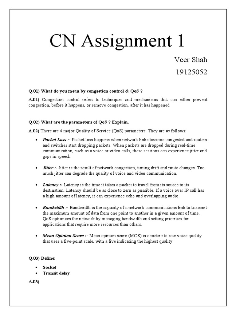 Cn2 Assignment | PDF | Transmission Control Protocol | Multiplexing