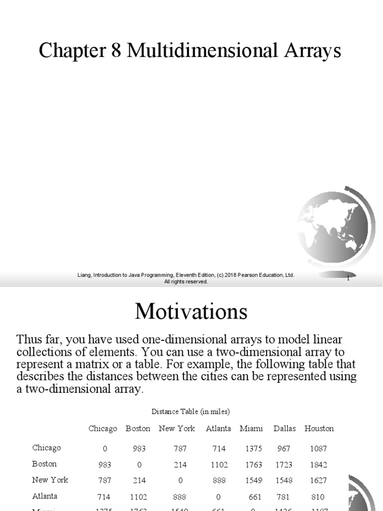 Chapter 8 Multidimensional Arrays | PDF | Array Data Structure | Matrix (Mathematics)