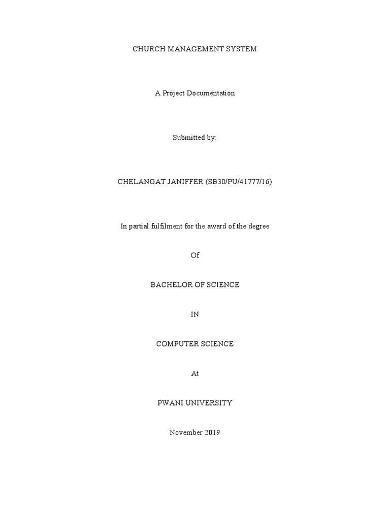 Church Management System | PDF | Databases | Sampling (Statistics)